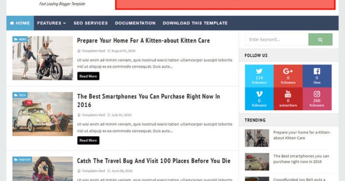 Faster Fast Loading Blogger Template Free Download - Templatenizer ...
