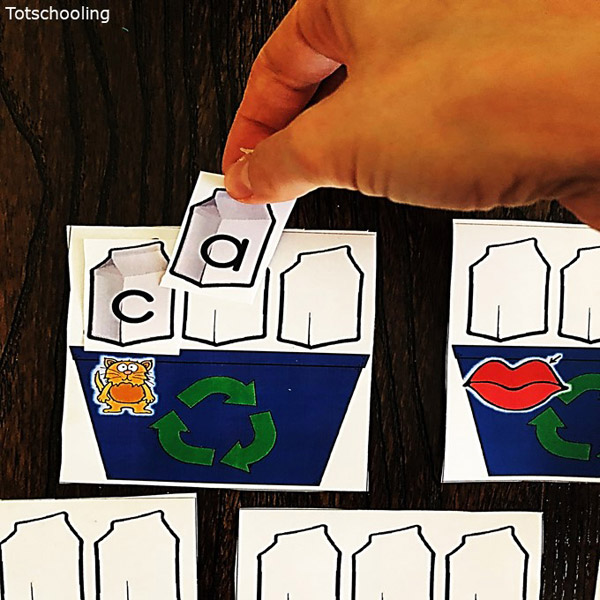 Earth Day CVC Recycling Activity | Totschooling - Toddler, Preschool ...