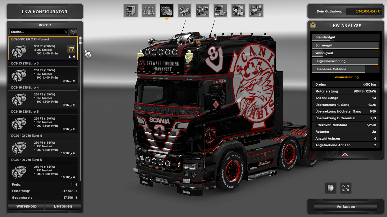 Ostwald Tuning Frankfurt: OTF Tuned V8 für SCANIA RJL-R 2.x