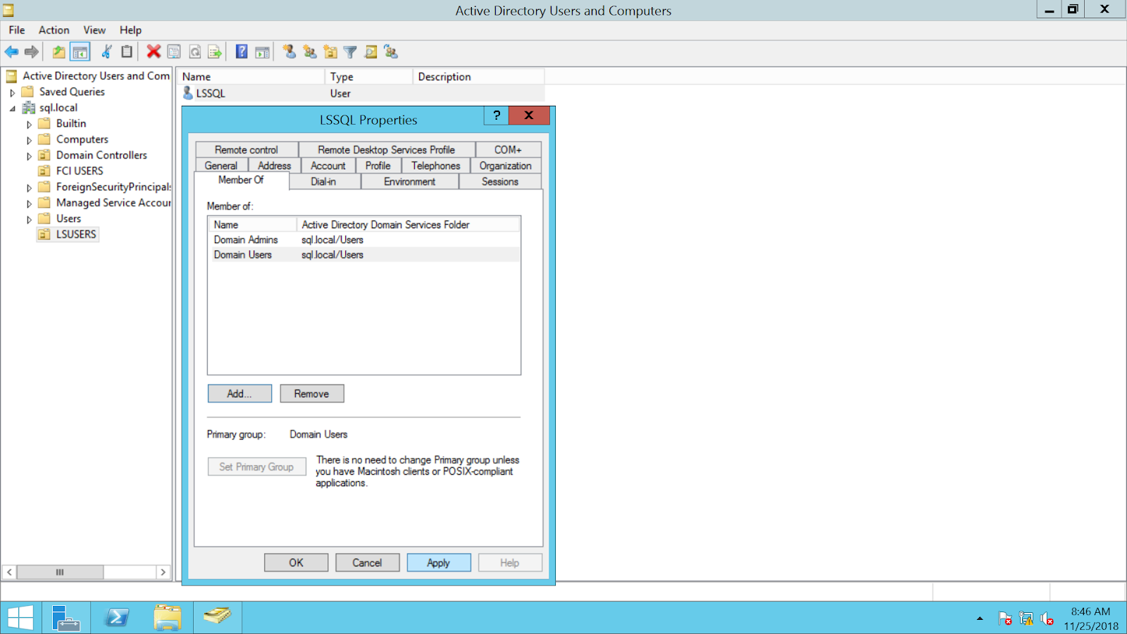 SQL Database server builds: Creating Users on Domain Controller
