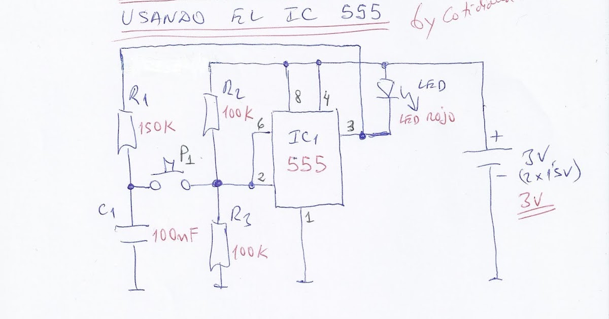Cotidiana Place: Biestable con un pulsador usando el IC 555