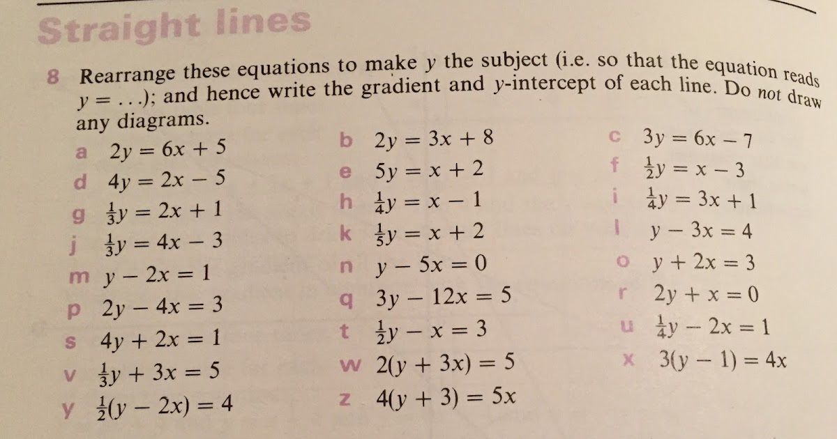 good at math: Equations Exercises