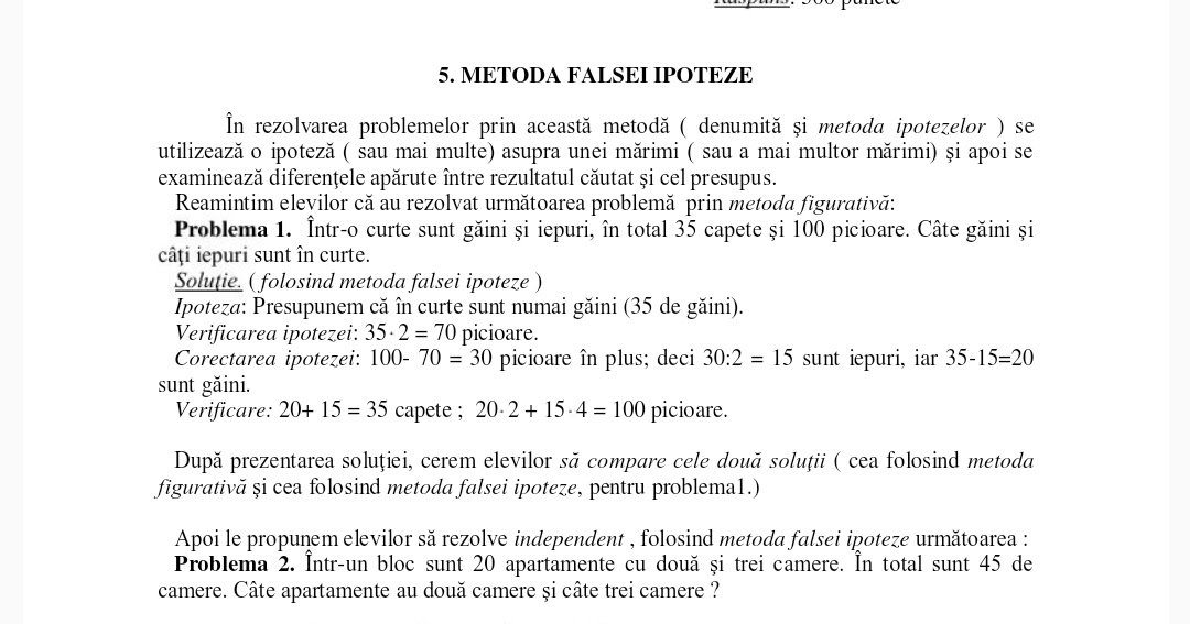 Sa învățăm impreuna - a Va - Metoda Falsei Ipoteze