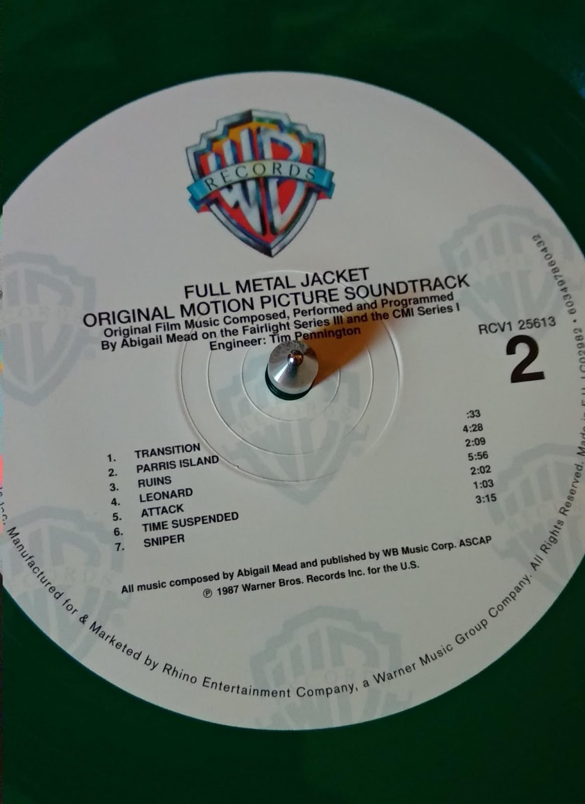 Where The Buffalo Roam: Full Metal Jacket Soundtrack (1986) [Warner ...