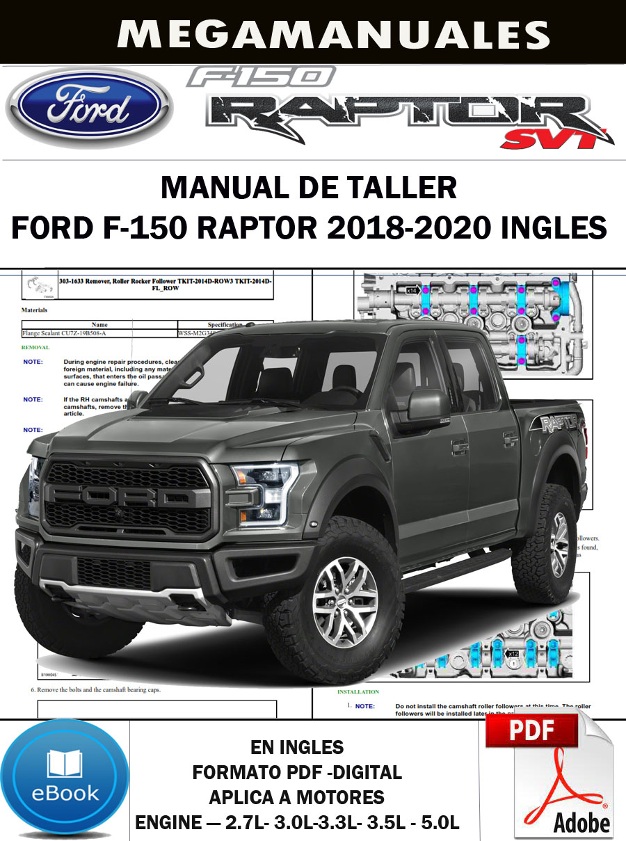 Manual De Taller Ford F-150 Raptor 2018-2020 Ingles - Manuales De Mecanica