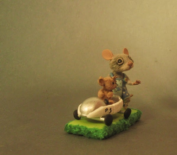 Aleah Klay Studio: Miniature Mouse Derby car rider teddy bear one of a ...