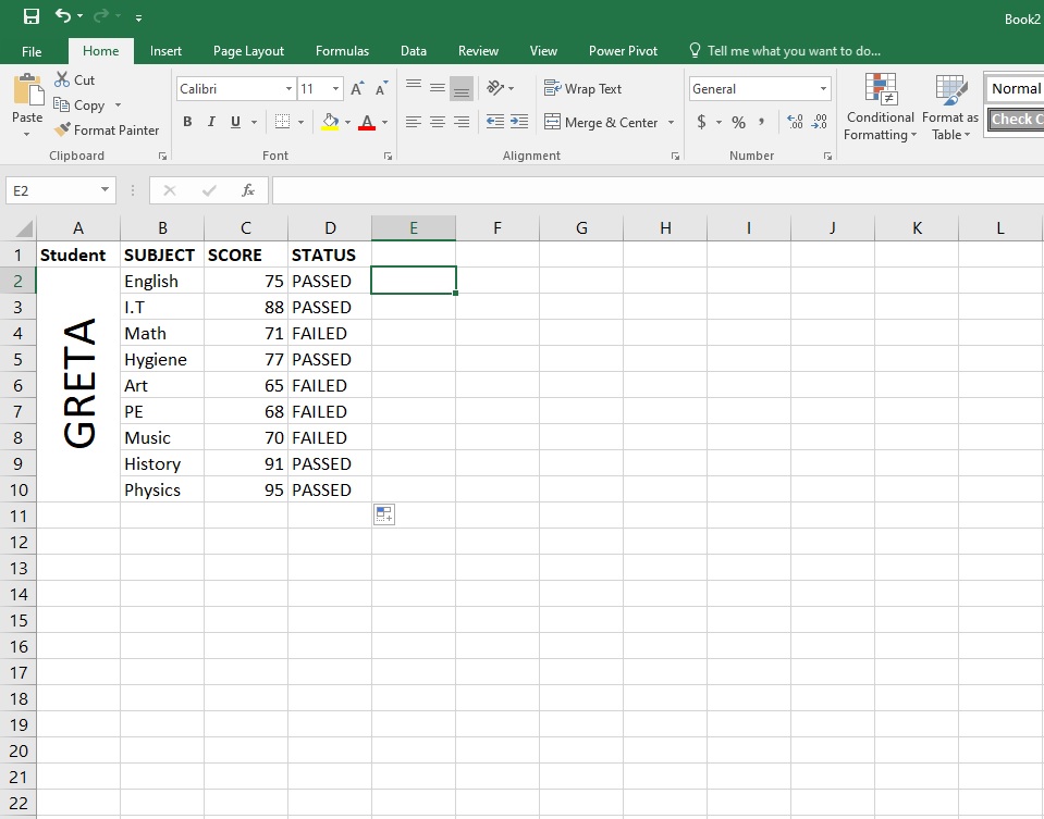How to create a student result sheet in Excel