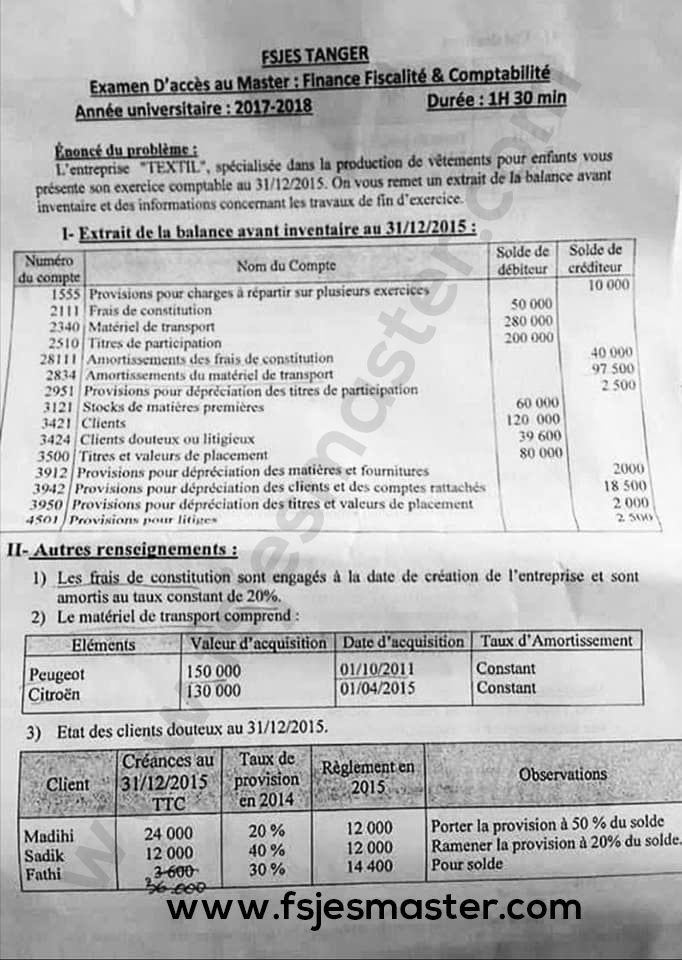 Exemple Concours Master Finance Fiscalité et Comptabilité 2017-2018 ...
