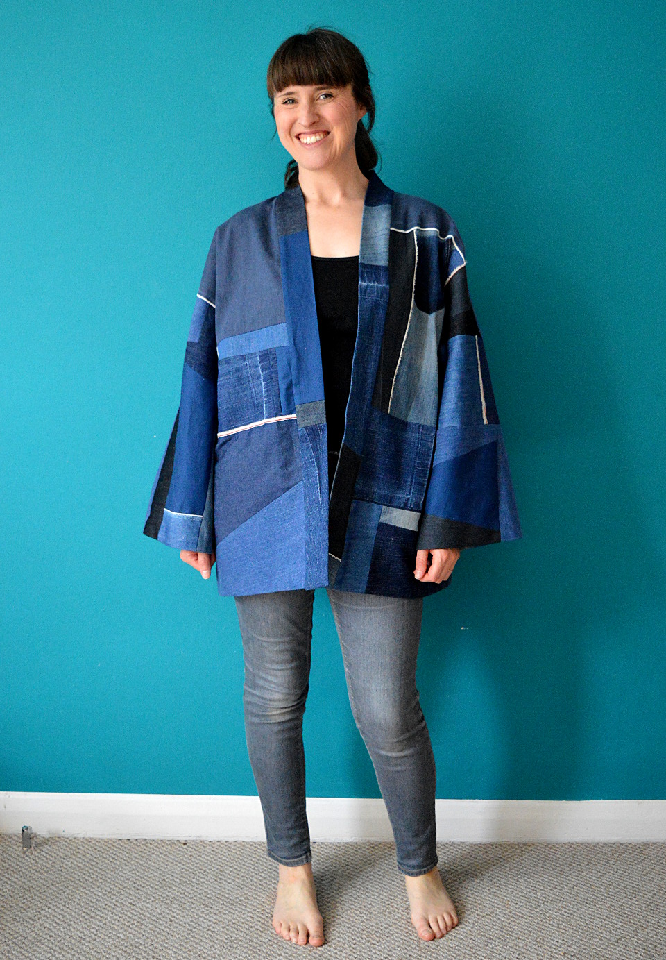 'So, Zo...': Patchwork Denim Coat