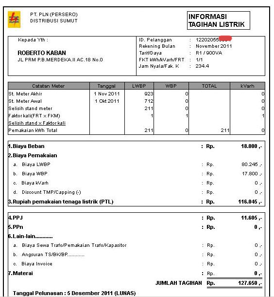 Cek biaya tagihan rekening listrik secara online - Roberto Kaban Blogs