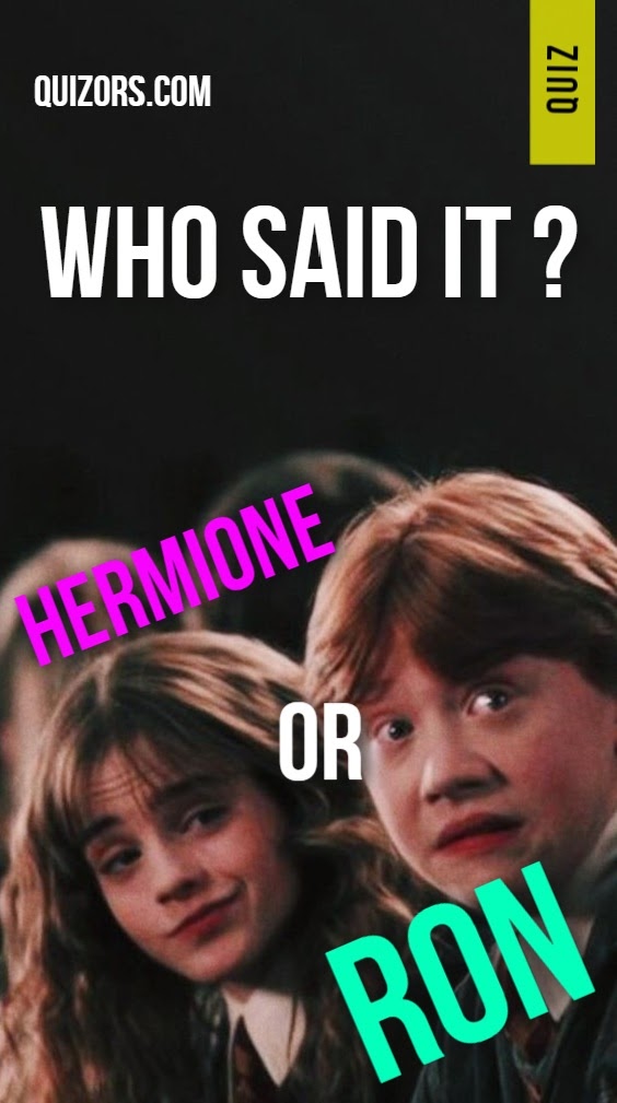 Who Said it Ron or Hermione.Harry Potter Quiz
