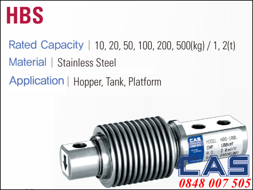 Loadcell Cas HBS - Bending Beam Load Cell By CAS Korea - Cân điện tử ...