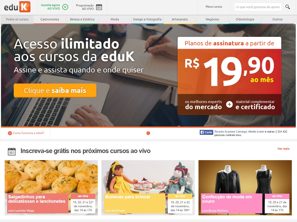 Cursos grátis: Cursos grátis online e ao vivo na eduK!