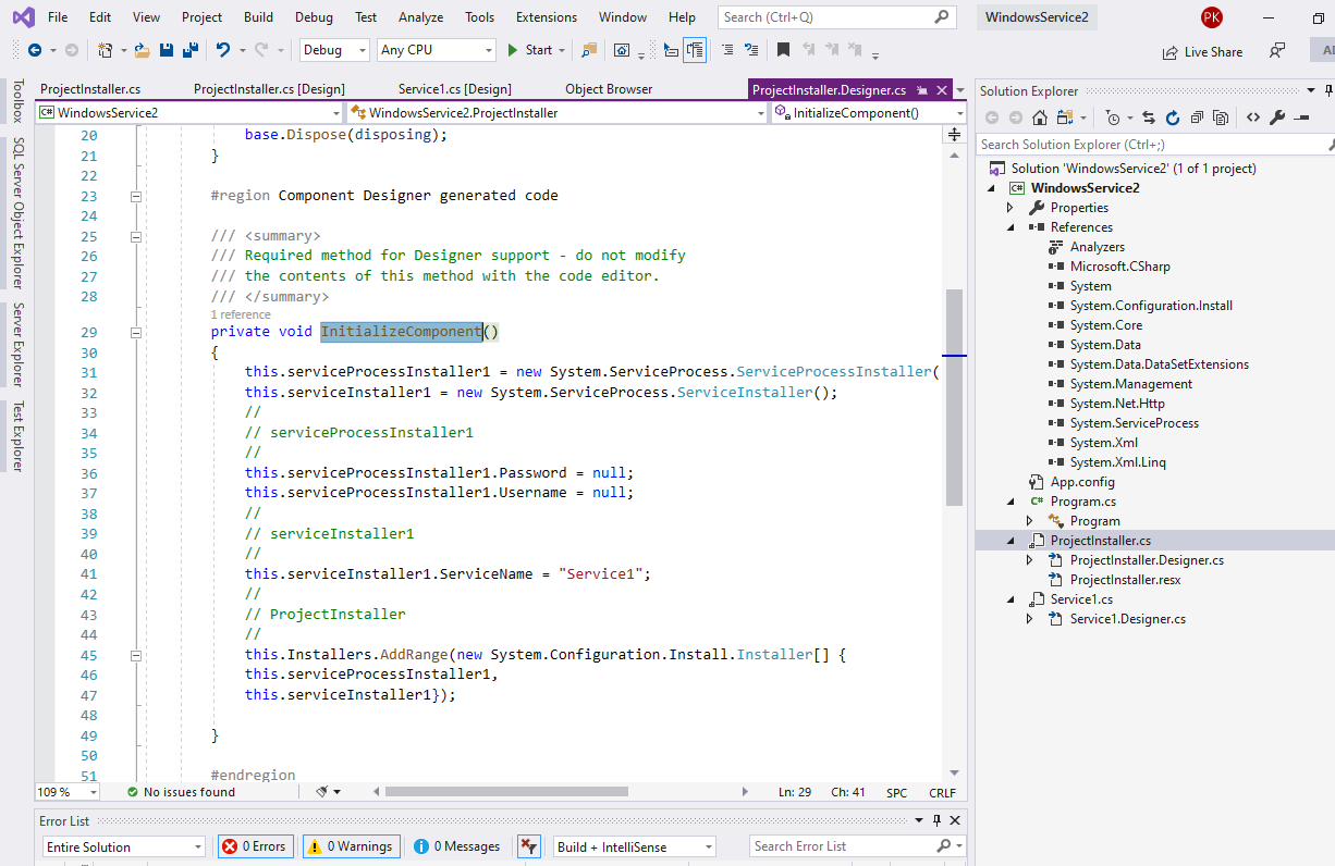 Windows service Lesson 1 - Creating windows service in visual studio ...