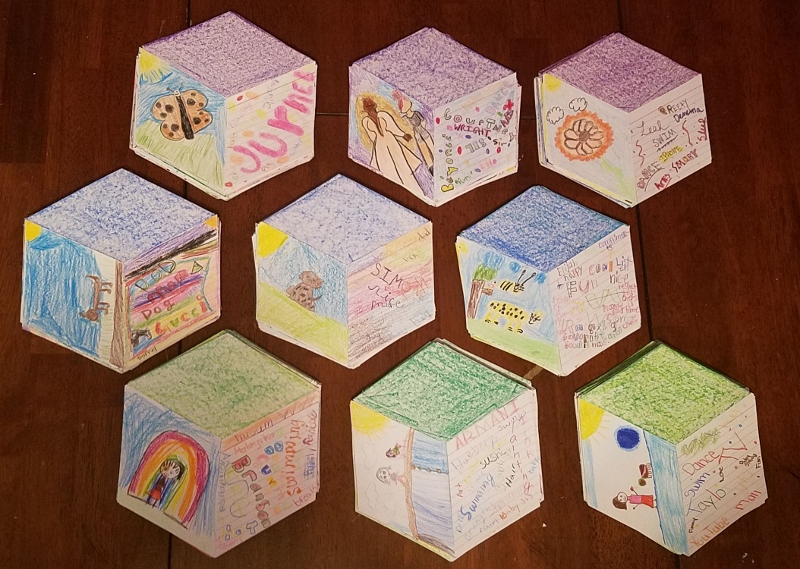 Mrs. Pearce's Art Room : Rhombus / Cube collaborative project