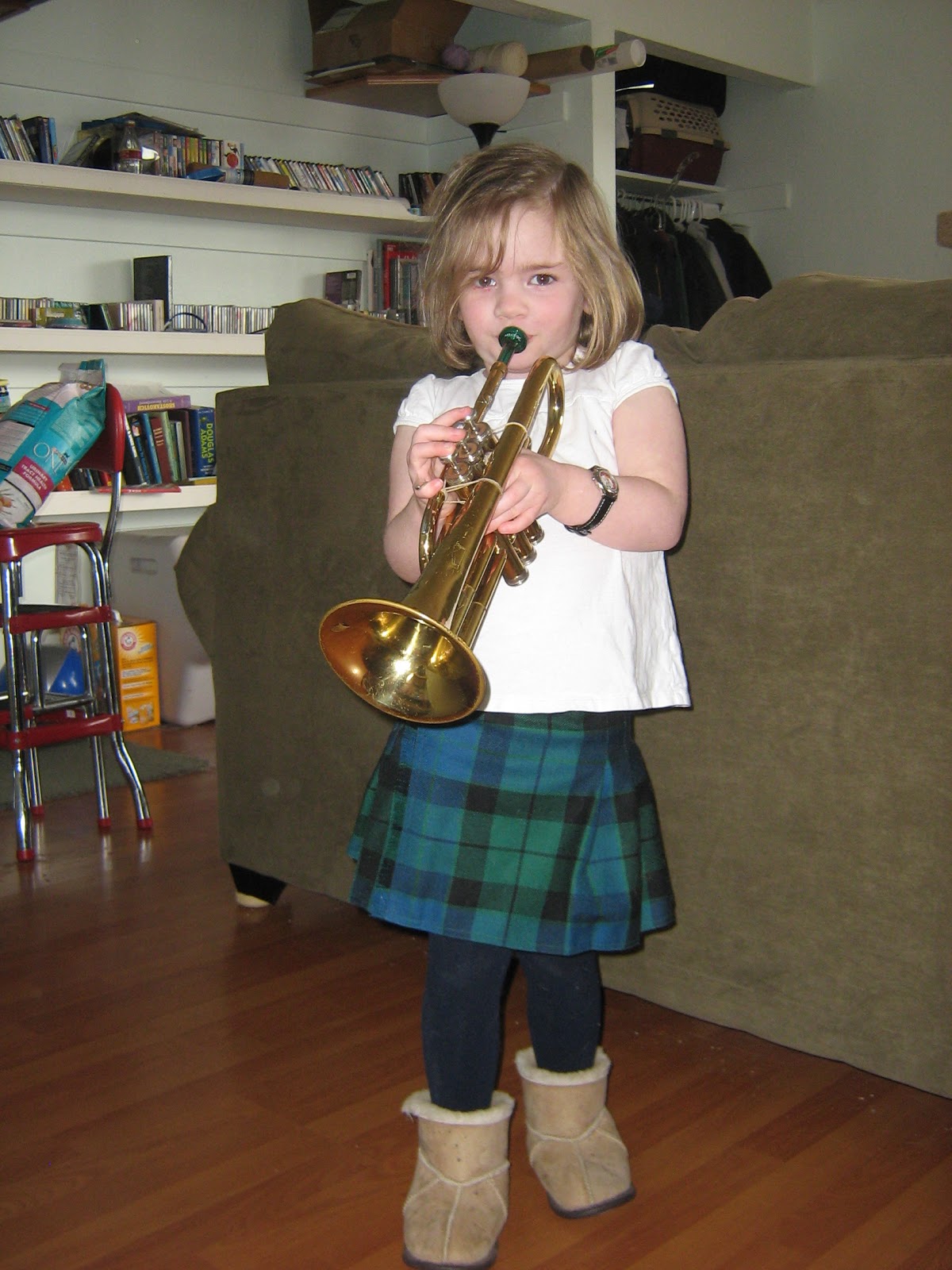 An Alaskan Odyssey: a cute kilted kid playing cornet