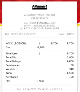 Cara Melihat Struk Belanja di Alfagift - Belanja Online