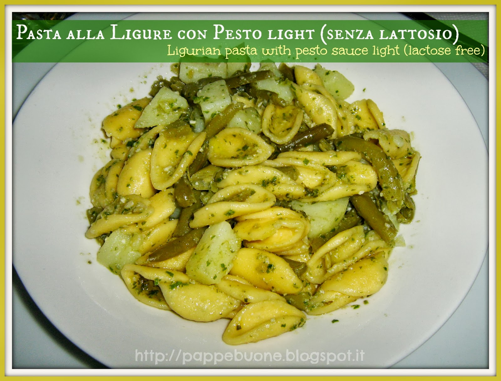 Pasta alla ligure (senza glutine e senza lattosio) | Pappe buone