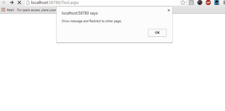 Show Message And Redirect To Other Page In Programmer Skills
