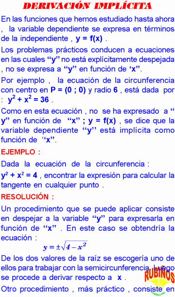 DERIVACIÓN IMPLÍCITA EJERCICIOS Y EJEMPLOS RESUELTOS DE DERIVADAS PDF
