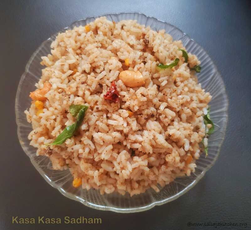 Sailaja Kitchen...A site for all food lovers!: Kasa Kasa Sadham Recipe ...