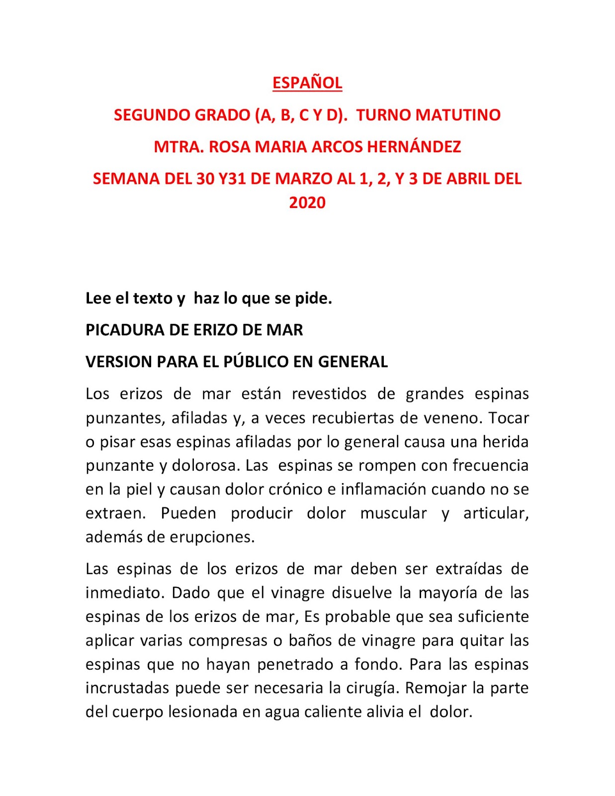 Español Segundo Grado Turno Matutino ~ Escuela Secundaria Técnica N°84 ...