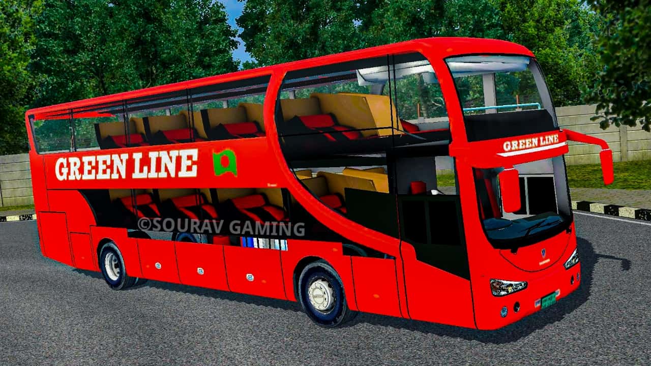 Green Line Irizar Sleeper Coach Bus Mod & Skin For BUSSID
