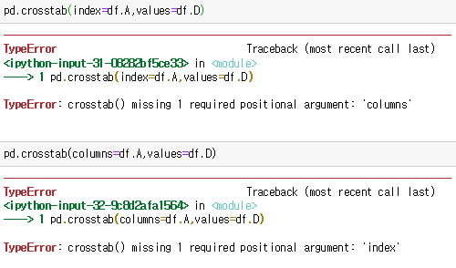 python pandas.crosstab - 별별정보