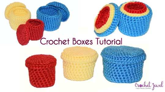 How to Crochet Box Container with Lids Tutorial