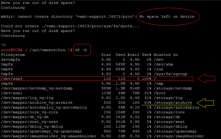 Undercity of Virtualization: VCSA Low Disk Space Problem - Part 2