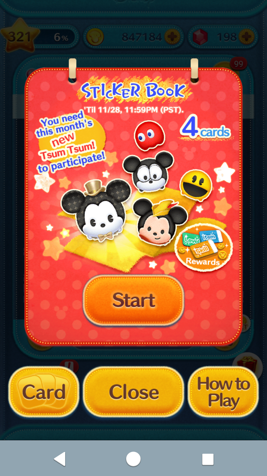 LINE: Disney Tsum Tsum (Global) - 2019 November Event, Sticker Book - 40/50