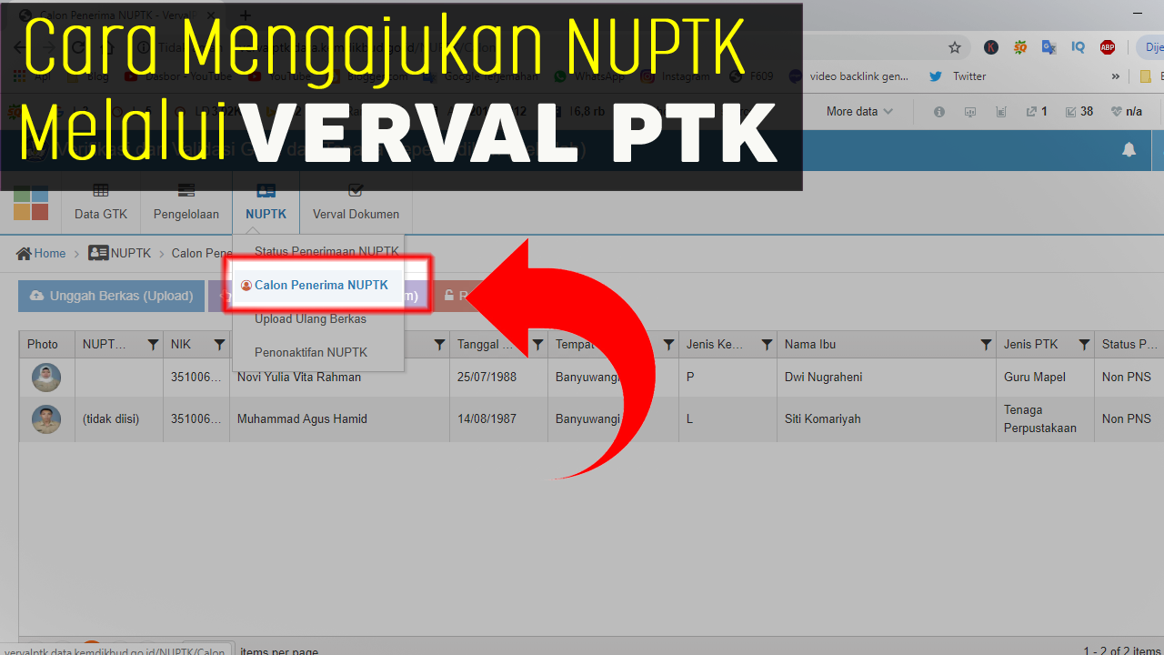 Cara Mengajukan NUPTK melalui Verval PTK - Blog Operator Sekolah