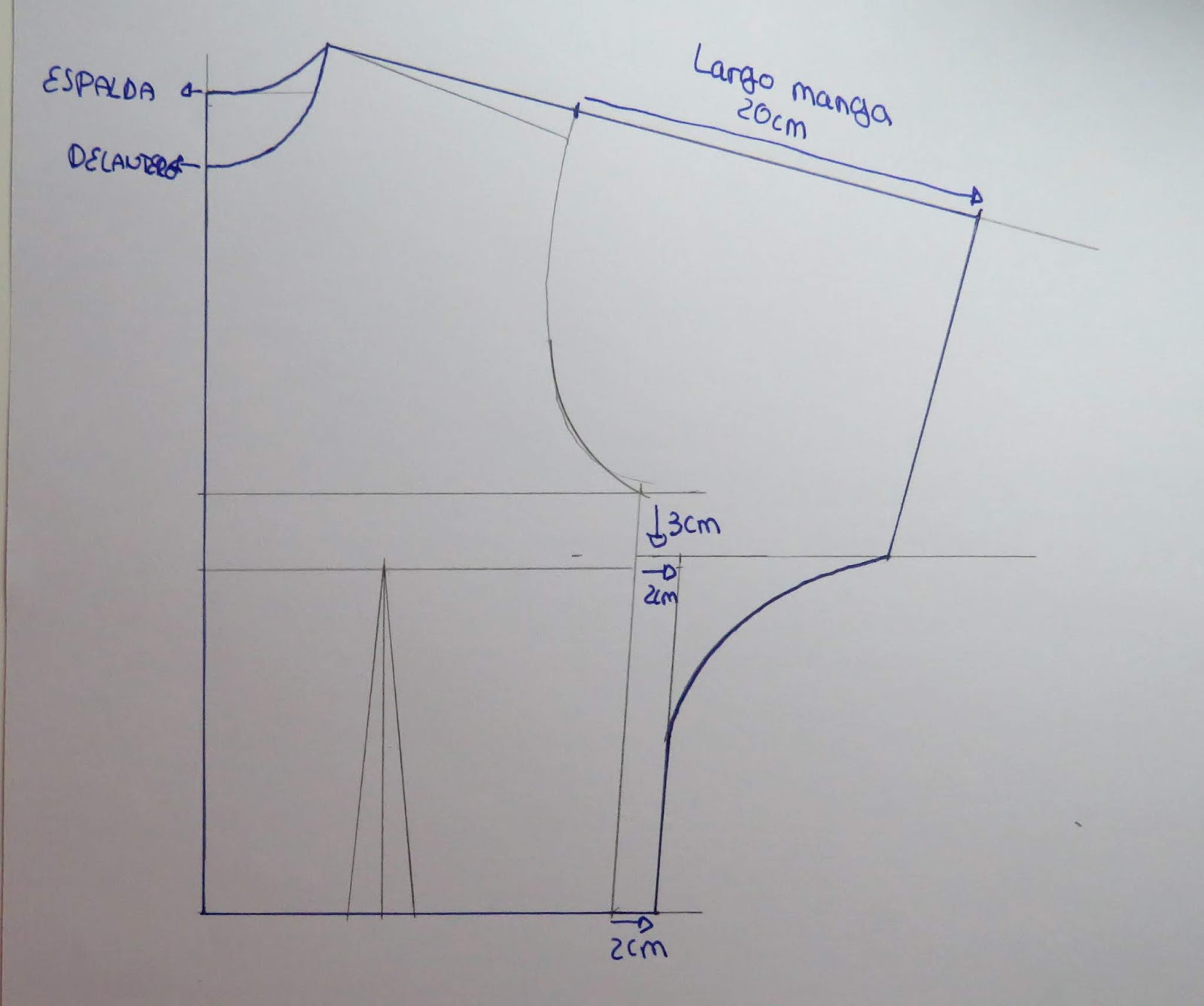 Cómo hacer el patrón de blusa manga japonesa - Alejandra Colomera | Acf ...