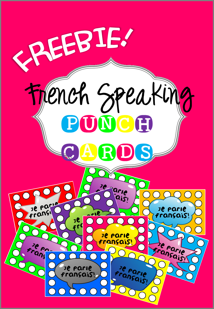 Mme Gauthier's French Class: *FREEBIE* FRENCH SPEAKING PUNCH CARDS!