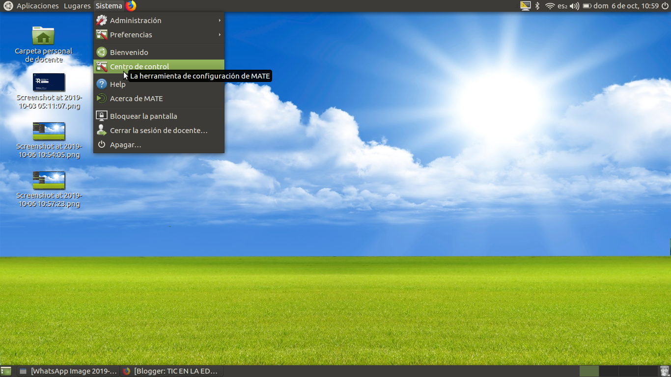 TIC EN LA EDUCACIÓN: CONOCIENDO LA INTERFAZ GRAFICA DEL SISTEMA ...