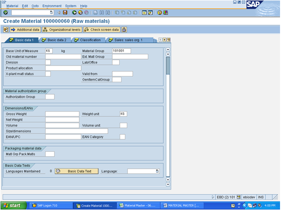 Free SAP Training Manuals: SAP User manual - Material Master