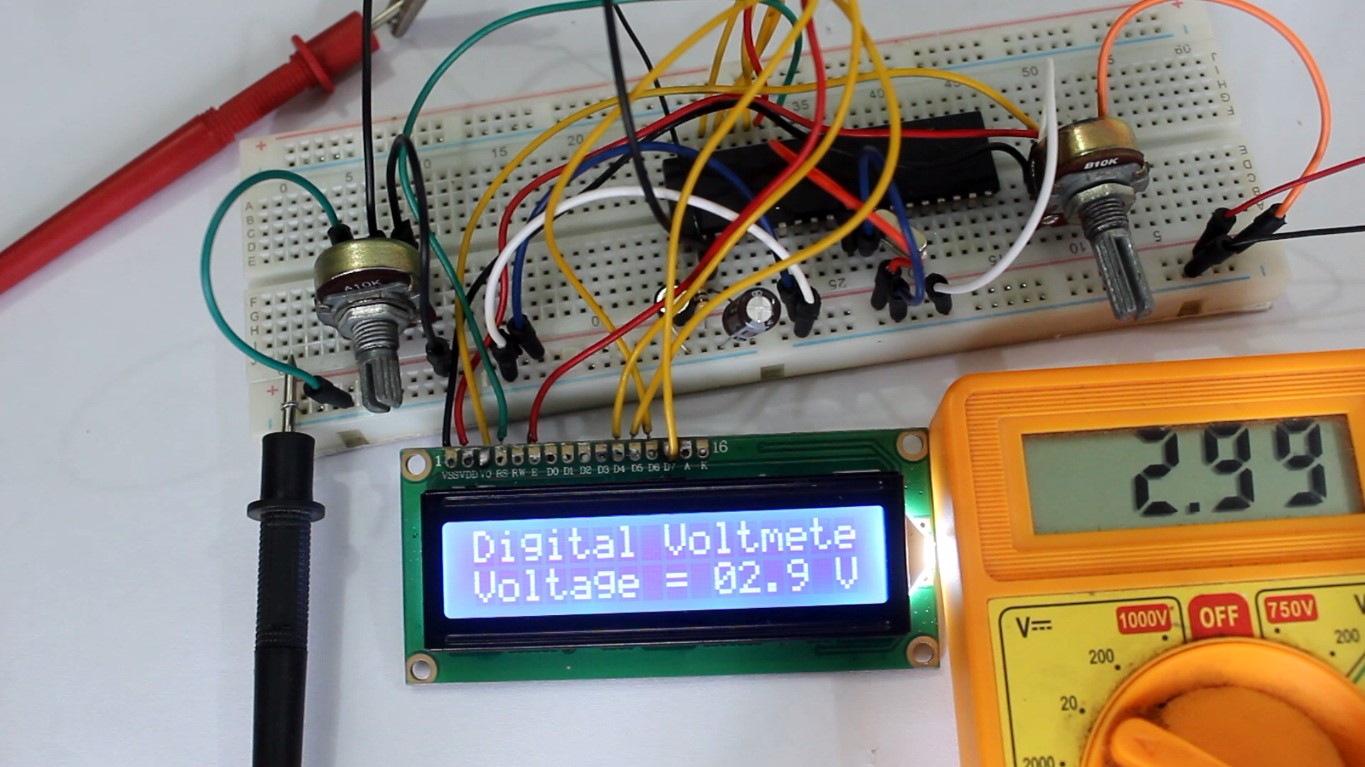 Basic digital voltmeter(0-5V) use PIC16F877A and Mickro C - MINA TECHNOLOGY Basic digital voltmeter(0-5V) use PIC16F877A and Mickro C - MINA TECHNOLOGY