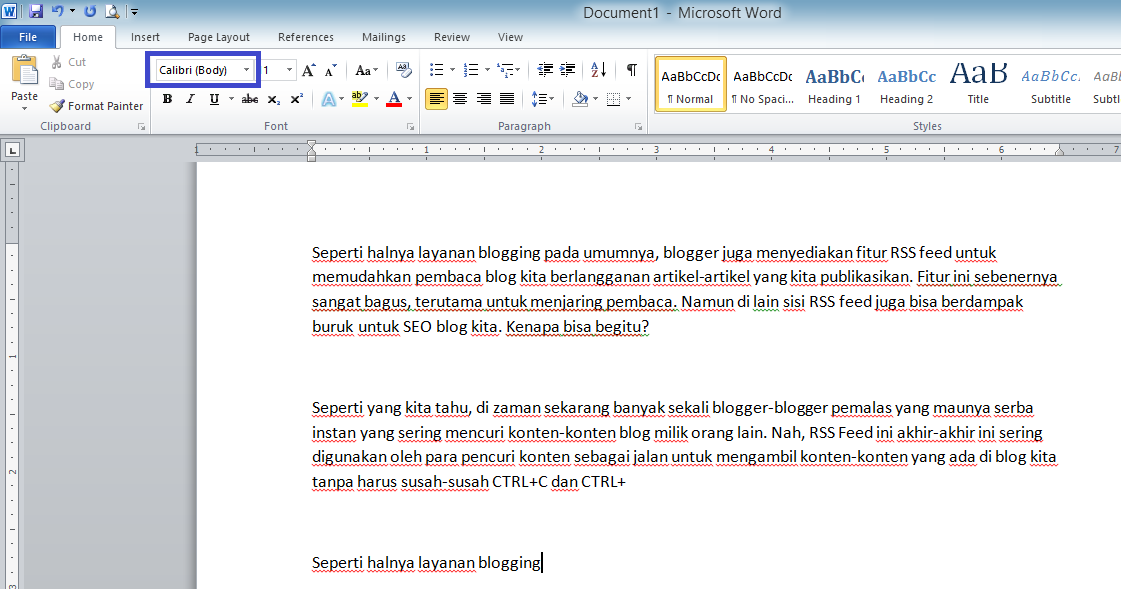 Merubah Jenis Font Pada MS Word 2010 - Belajar | Tutorial Office