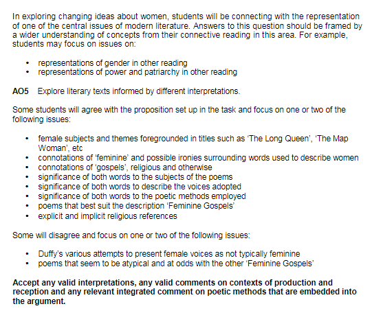 FiltonEnglish: Feminine Gospels - Carol Ann Duffy