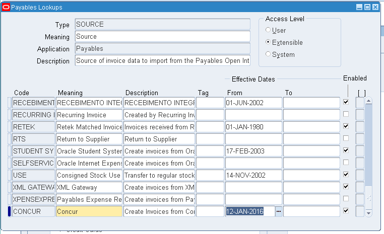 Bizinsight Consulting Blog: Create New Source for Oracle Payable ...