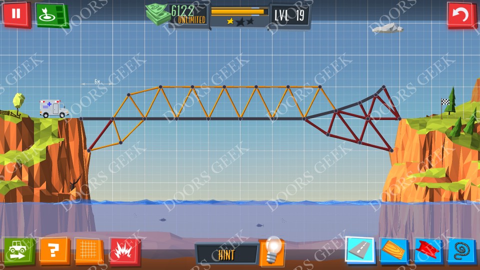 Build a Bridge! Level 19 Solutions ~ Doors Geek