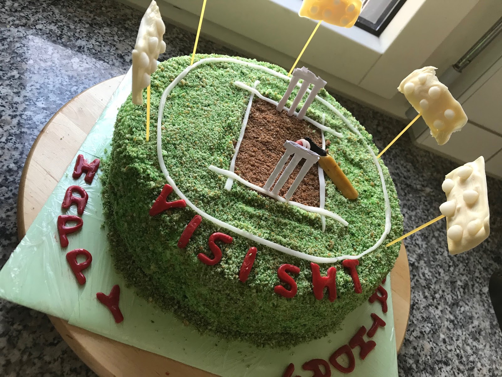 Cooking With Swapna: CRICKET GROUND THEMED CAKE