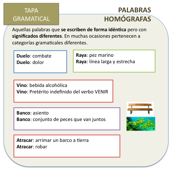 Español y Tecnologias Pura Vida: PALABRAS HOMÓGRAFAS