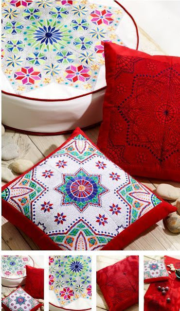 Moroccan Tiles designs Hoop size 200 x 200 mm machine embroidery 22 ...
