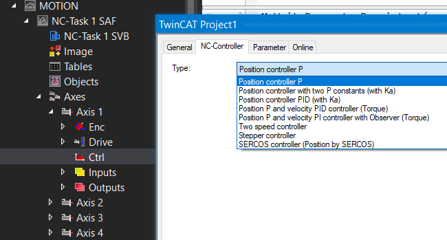 Got TwinCAT: Параметры NC осей