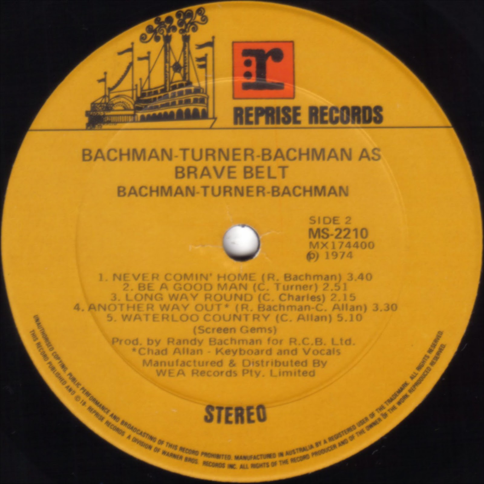Rock On Vinyl: Bachman Turner Bachman - Brave Belt II (1972)