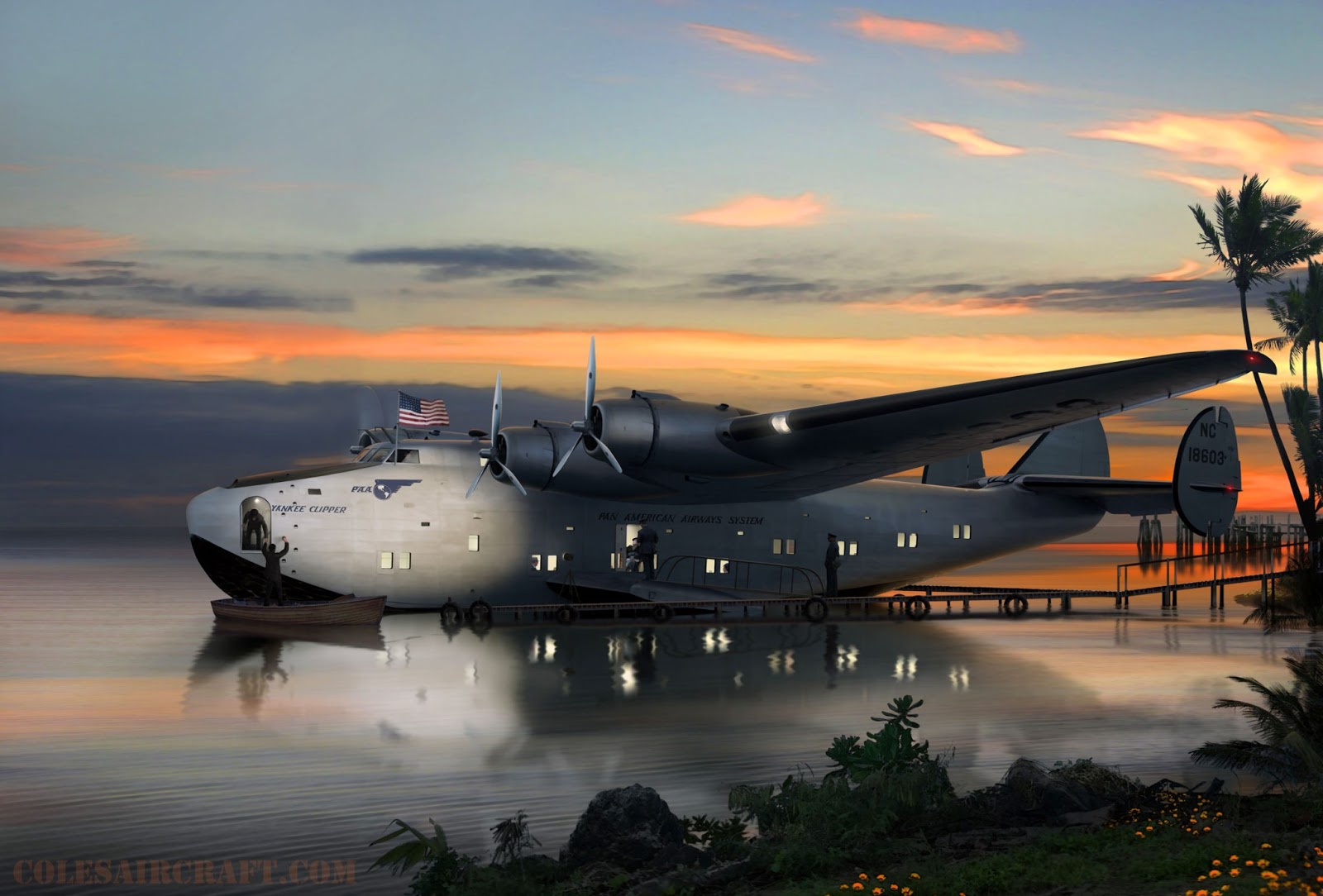 Aviation Art Of Ron Cole Cole s Aircraft Pan American Clippers By