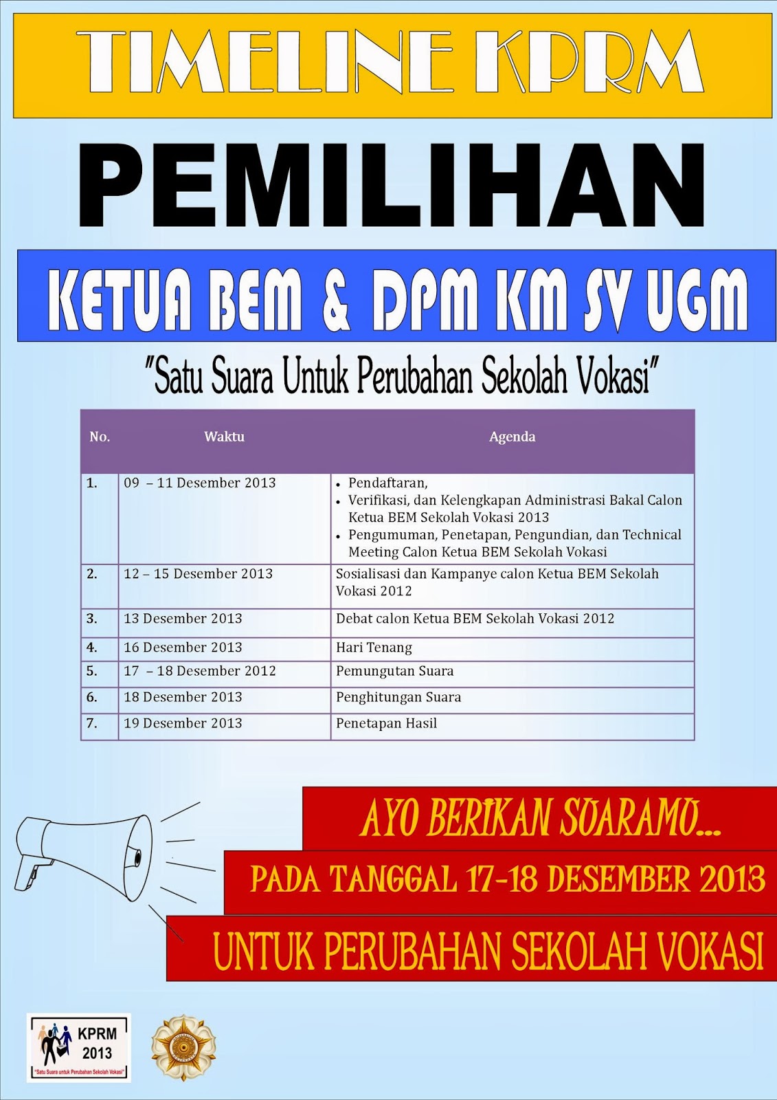 Pendaftaran Calon Ketua BEM & DPM KM SV UGM | PSDM BEM KM SV UGM
