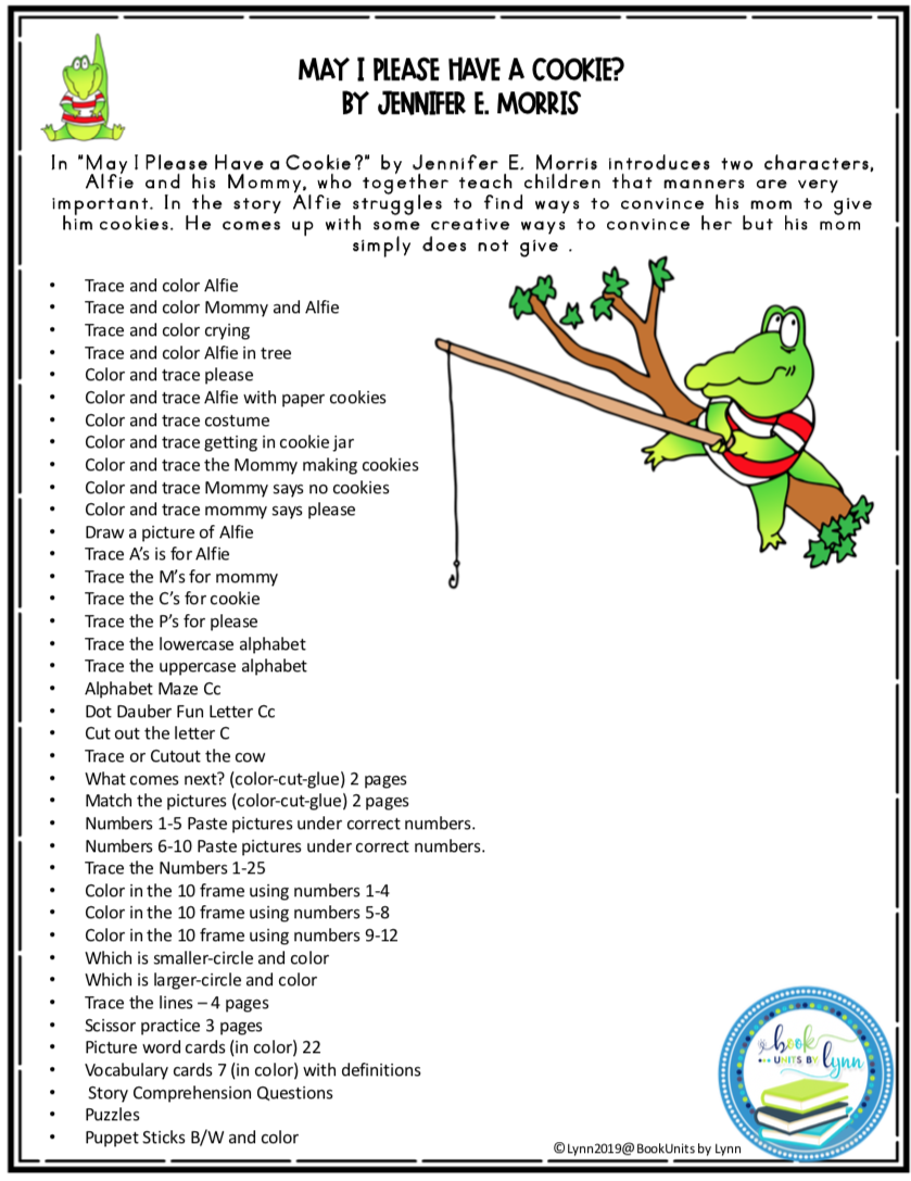 MAY I HAVE A COOKIE PLEASE? BOOK UNIT ~ Book Units by Lynn