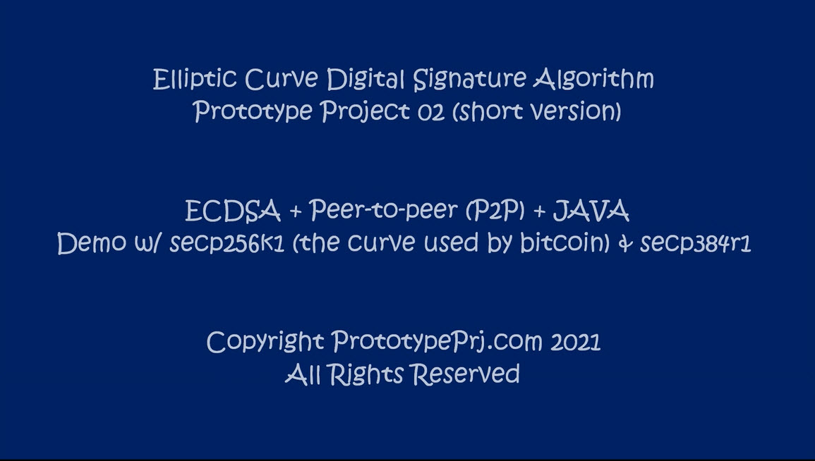 Prototype Project: Elliptic Curve Digital Signature Algorithm (ECDSA ...